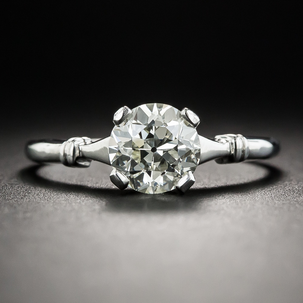 1.16 Carat Diamond Mid-Century Solitaire Engagement Ring - GIA M VS1