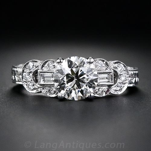 1.16 Carat European-Cut Diamond Engagement Ring