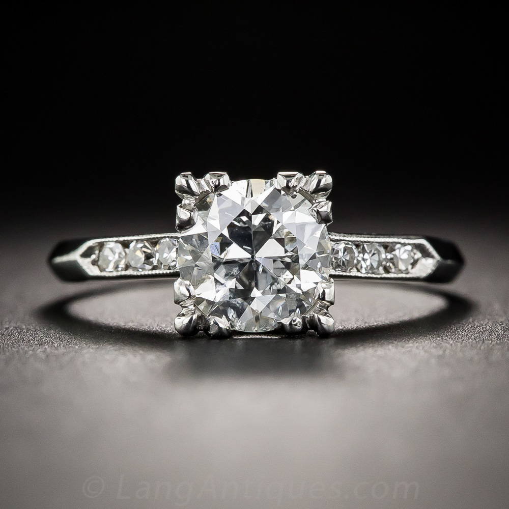 1.21 Carat Diamond Vintage Engagement Ring - GIA