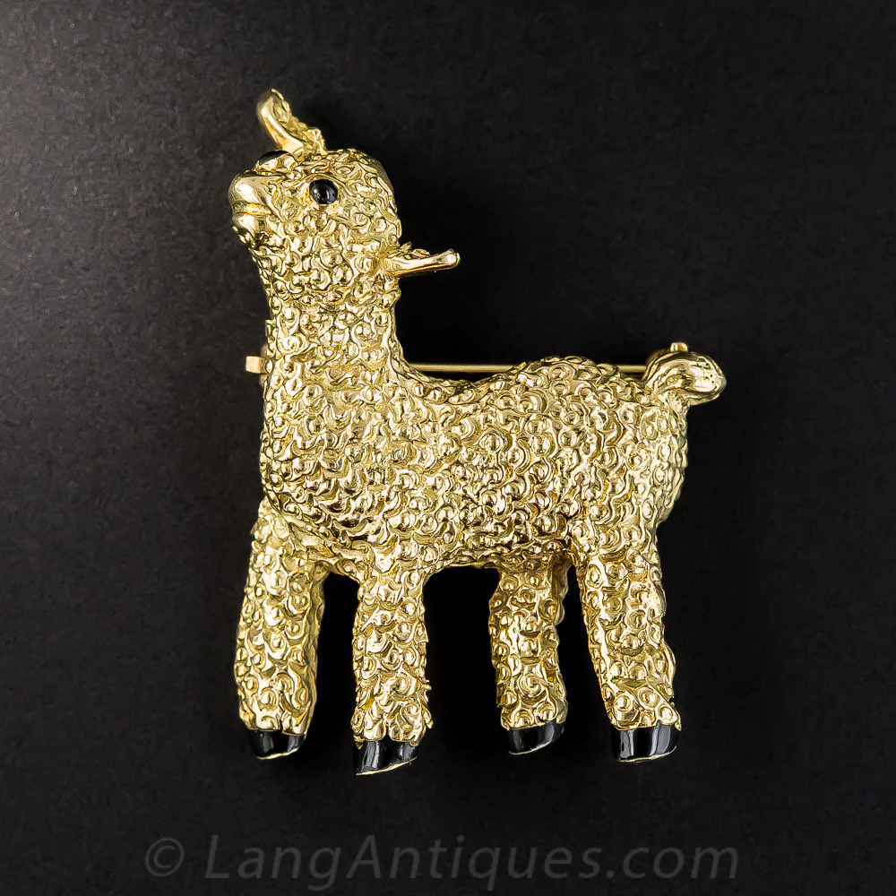 14K Gold Lamb Pin