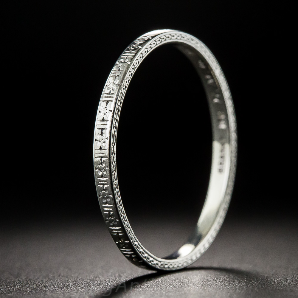 18K Art Deco Wedding Band by Granat Bros. Size 12 1/4