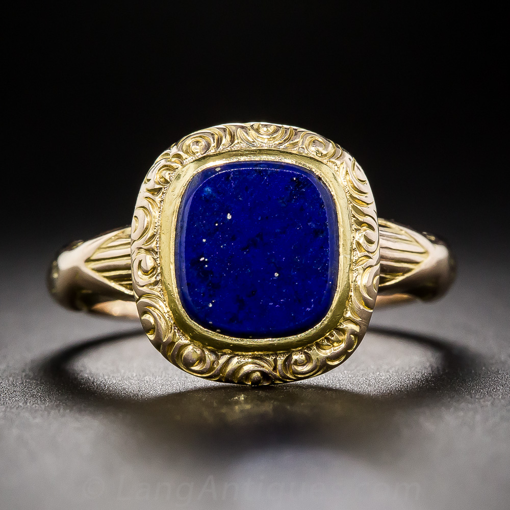 18k Gold and Lapis Ring