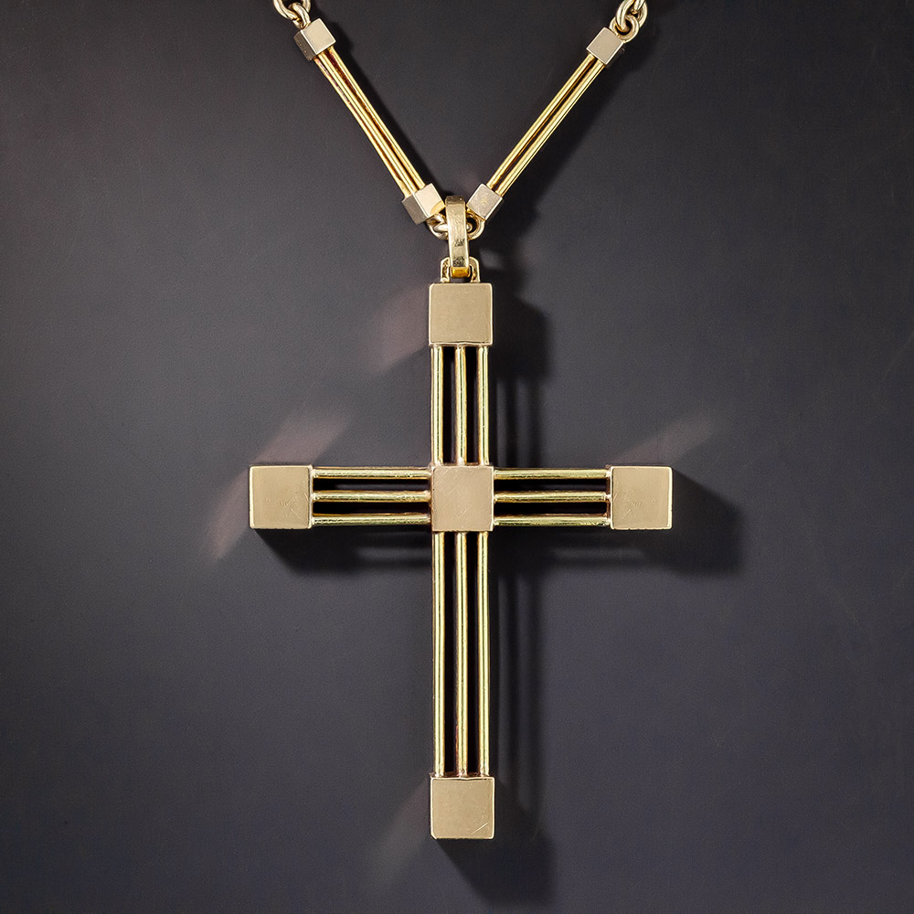 18K Handmade Cross and Chain