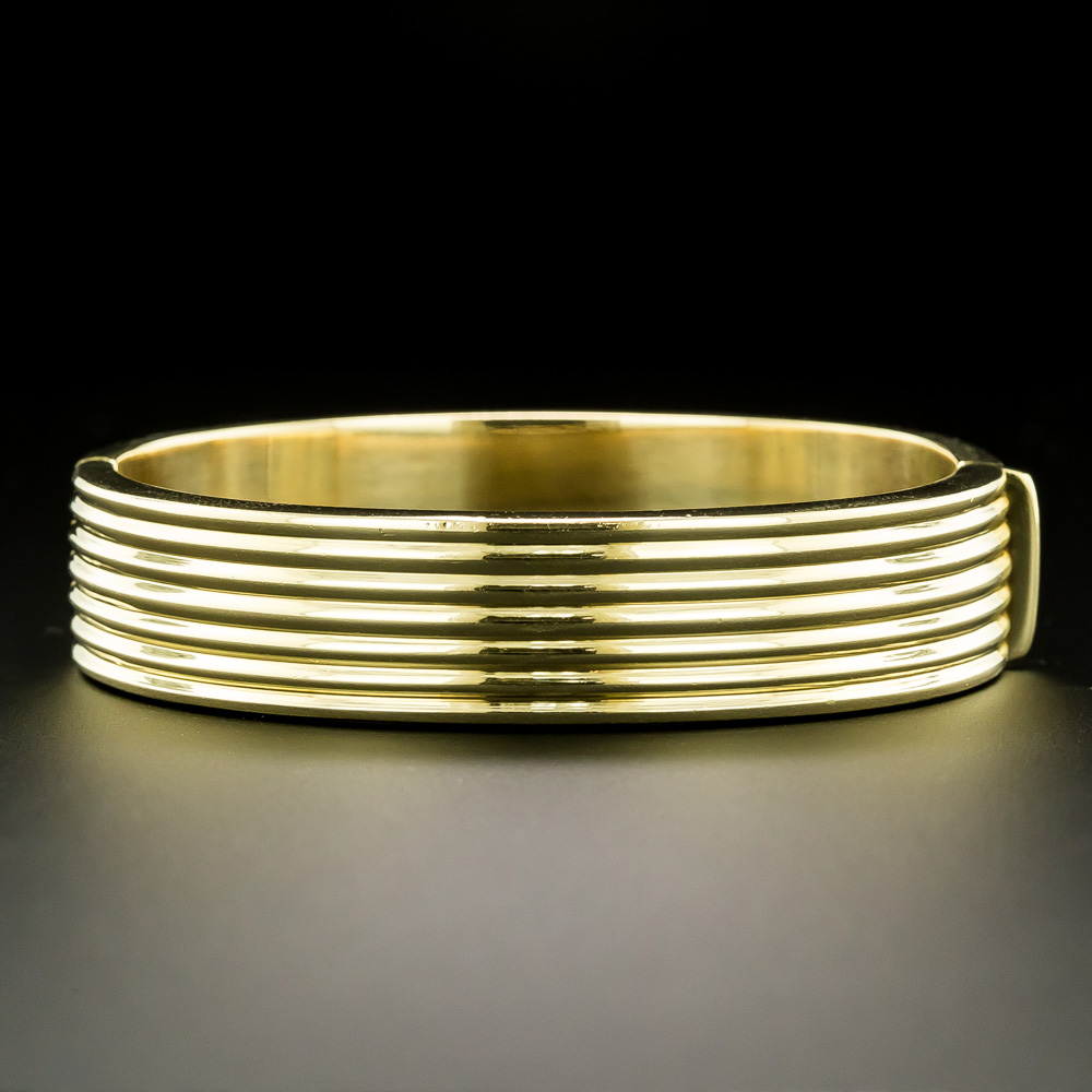 Italian Ribbed Bangle Bracelet