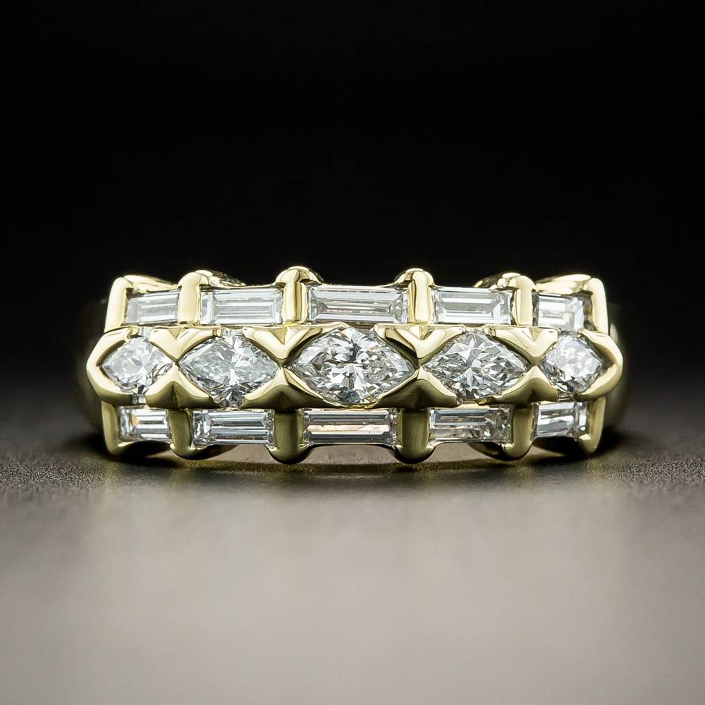 Marquise And Baguette Diamond Band Ring