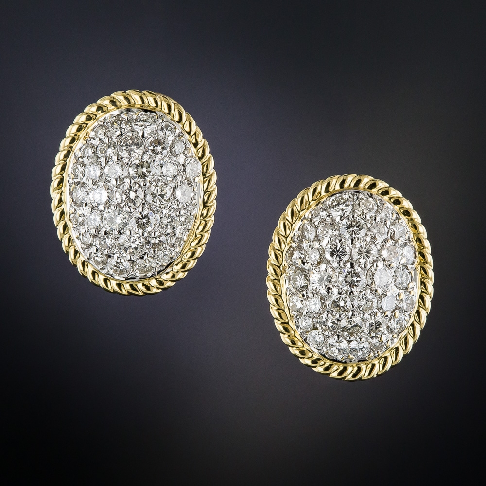 18K Pavé Diamond Earrings