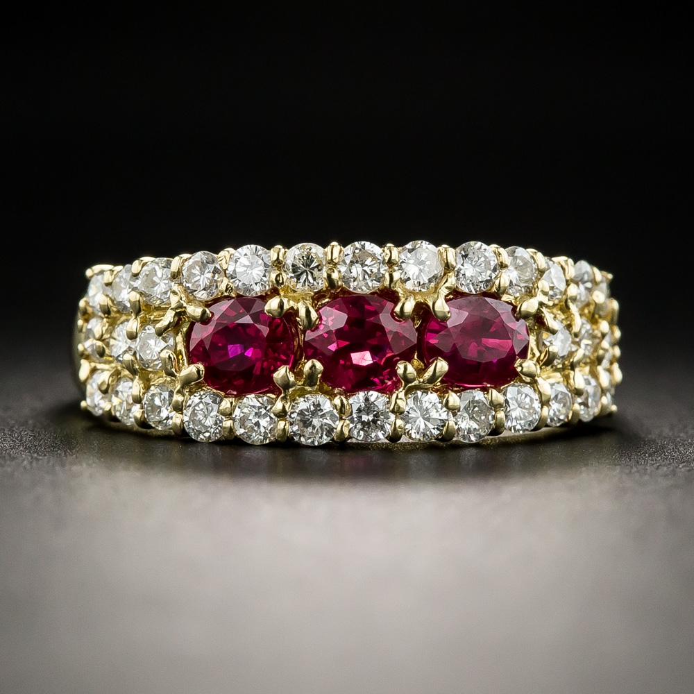 18K Ruby Diamond Band Ring