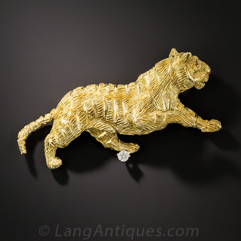 18K Tiger Pin