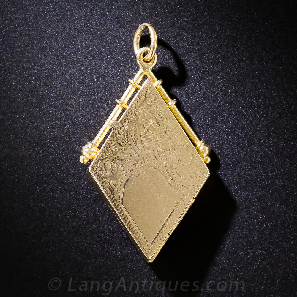 18K Victorian Diamond-Shape Locket