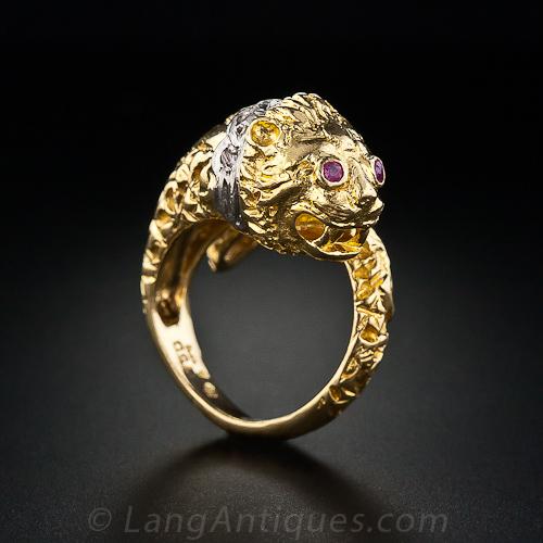 18K Yellow Gold Mythological Creature Ring