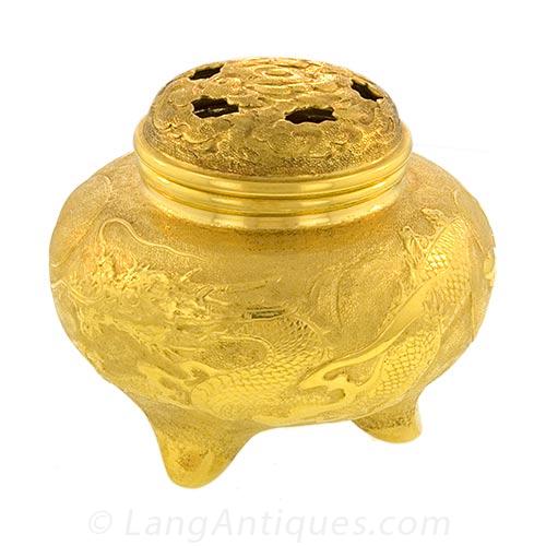 22k Solid Gold Incense Burner