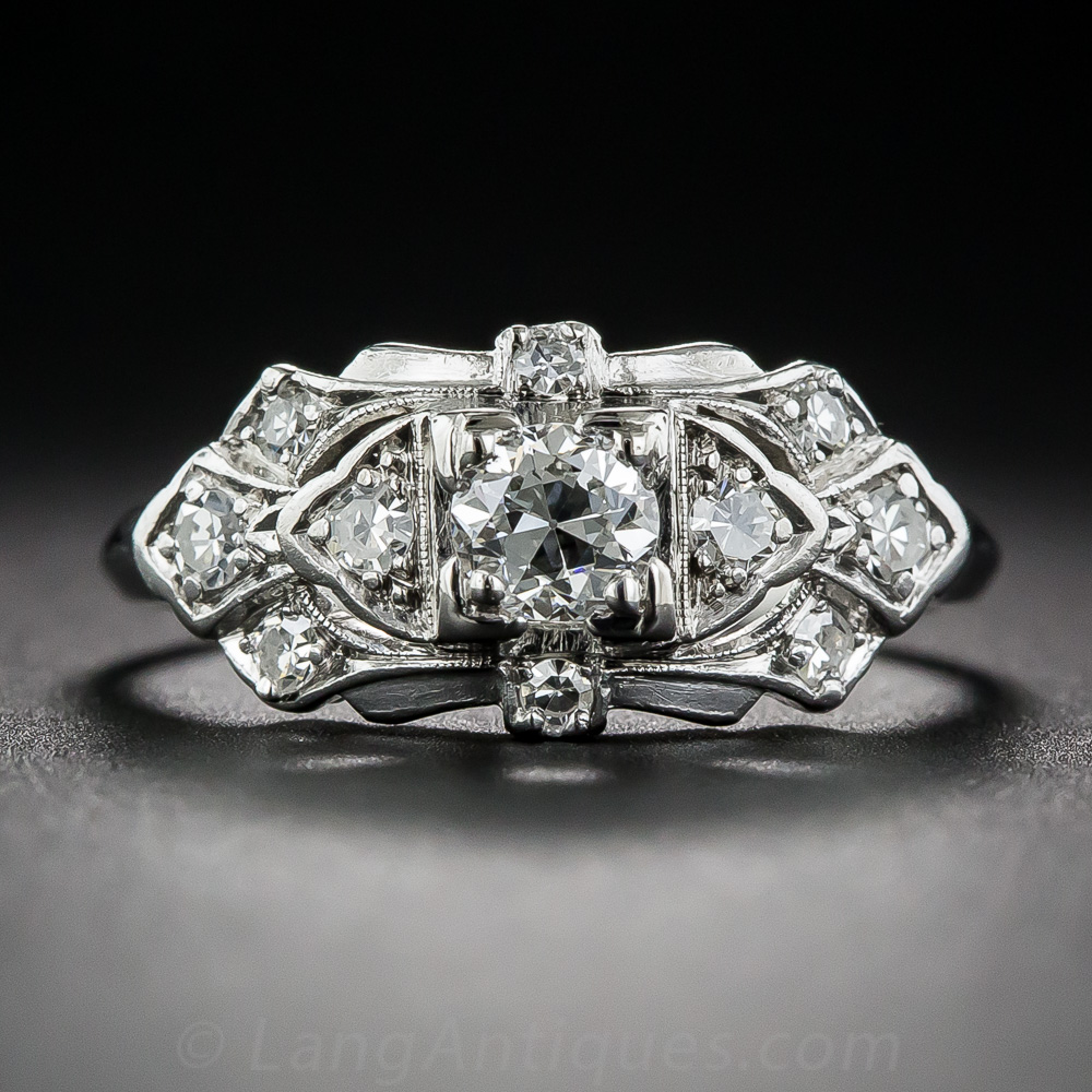 .25 Carat Diamond and Platinum Mid-Century Engagement Ring