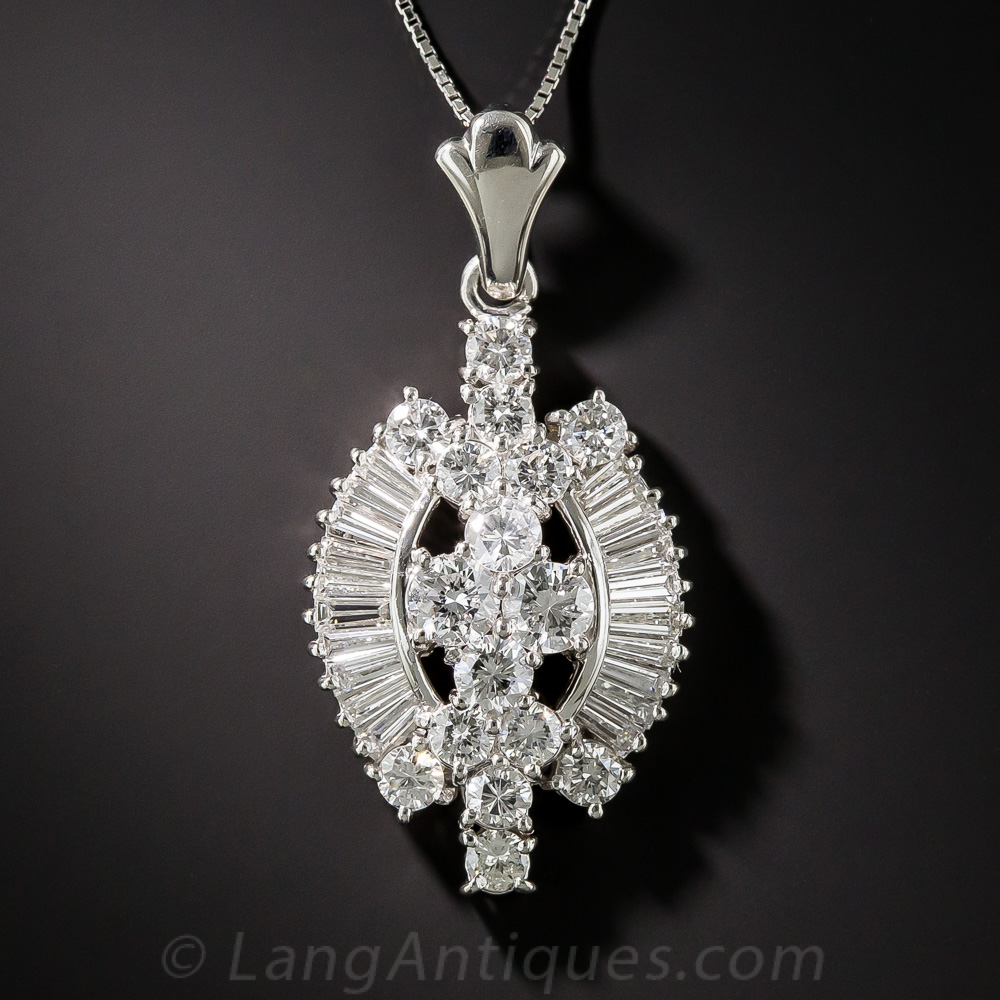 3.00 Carat Platinum Diamond Pendant