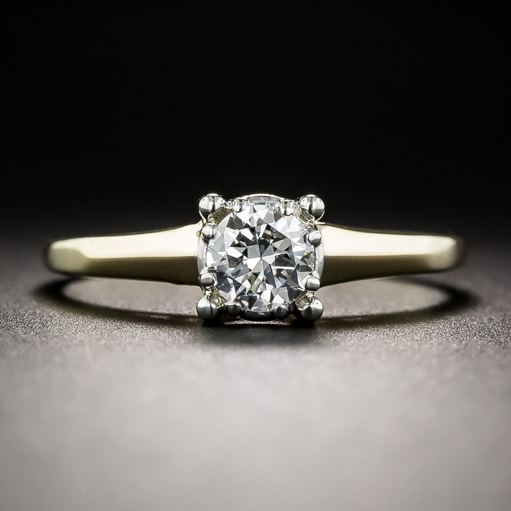 .35 Carat Diamond Two-Tone Vintage Solitaire