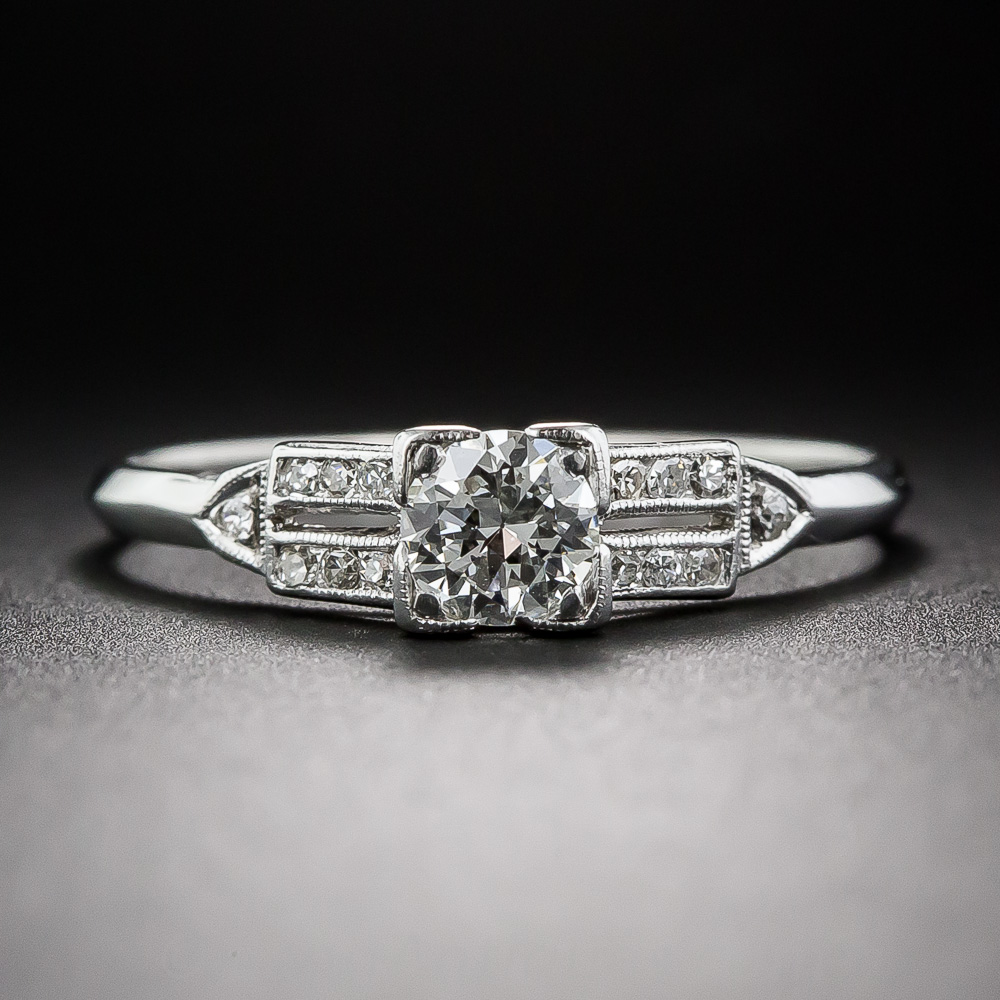 .36 Carat Platinum Diamond Art Deco Engagement Ring