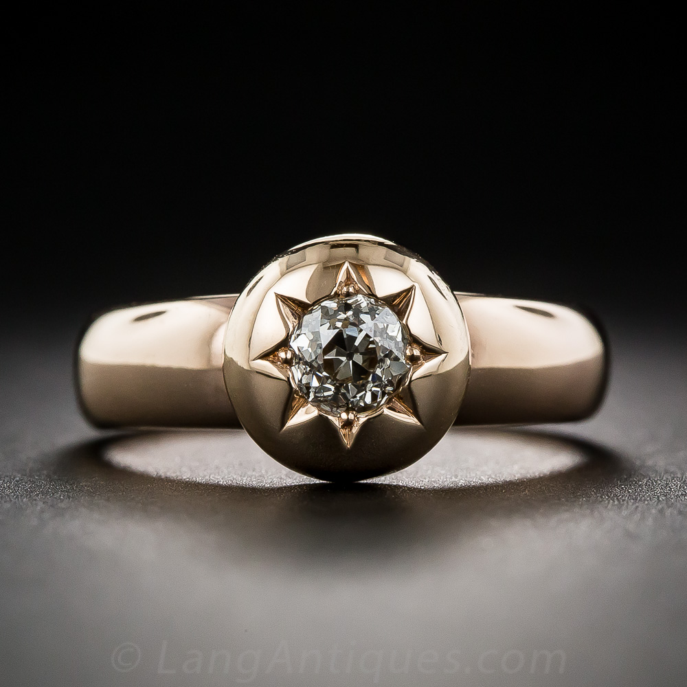 .40 Carat Diamond Victorian Rose Gold Solitaire Ring