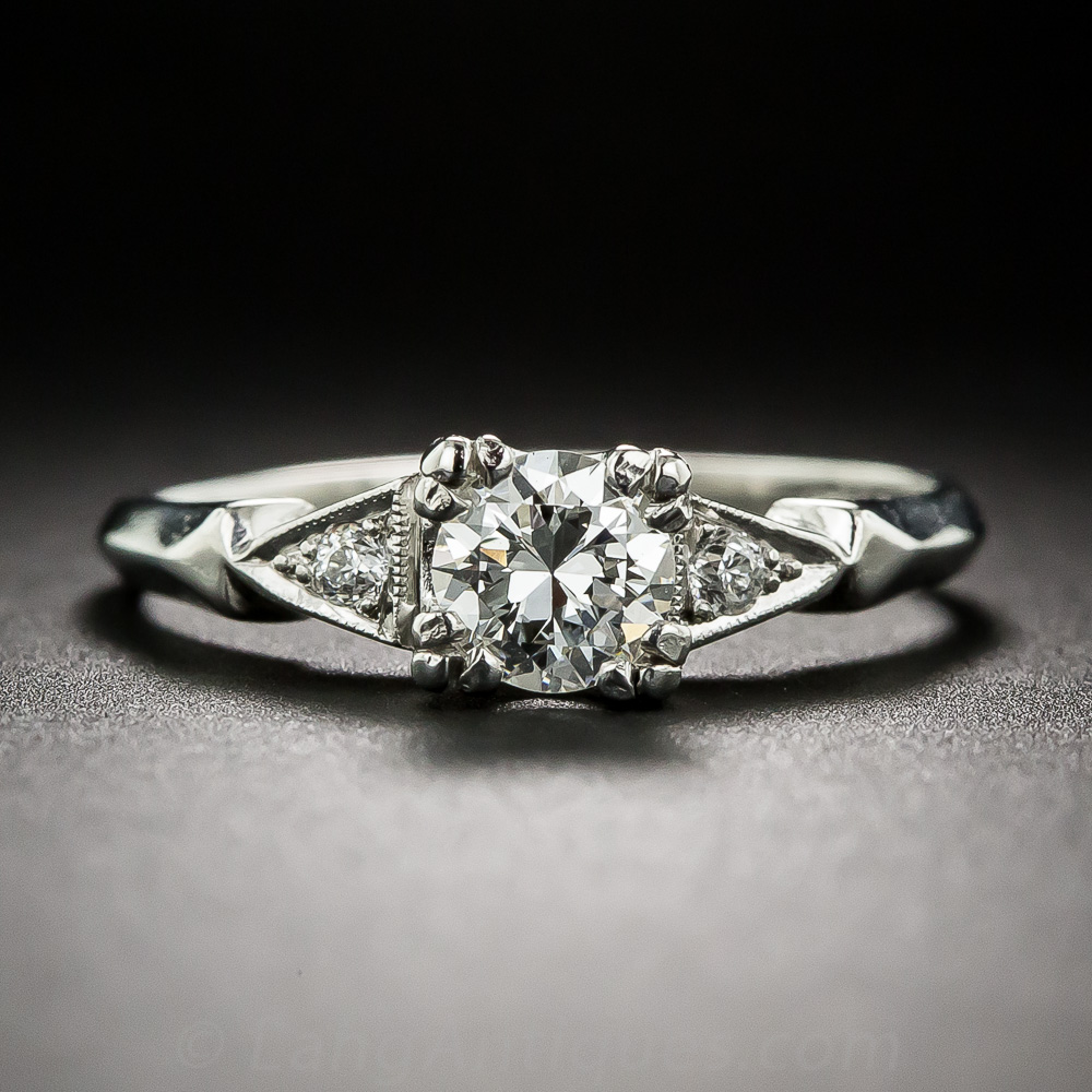 .50 Carat Mid-Century Diamond Engagement Ring in Platinum