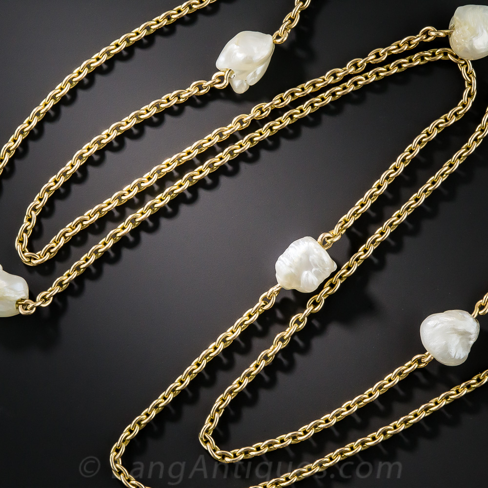 54 Inch Long Freshwater Pearl Chain