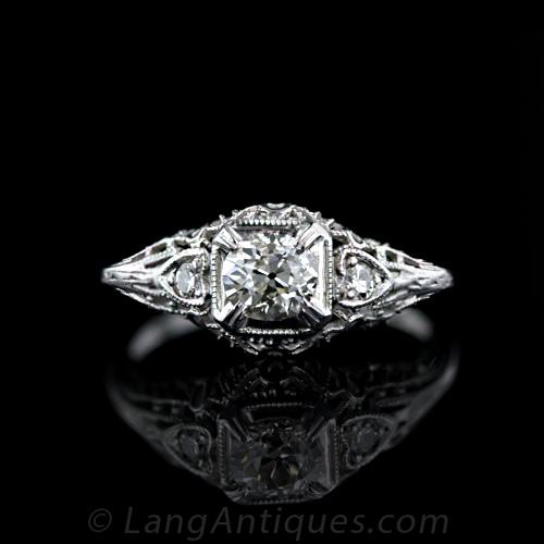 .56 Carat Diamond Filigree Engagement Ring