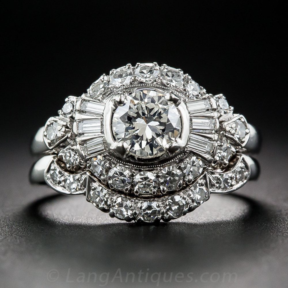 .60 Carat Mid-Century Diamond Wedding Set by Granat Bros.