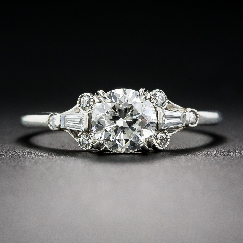 .90 Carat Diamond and Platinum Vintage Engagement Ring