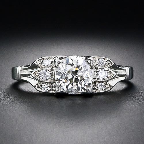 .90 Carat Diamond Art Deco Engagement Ring