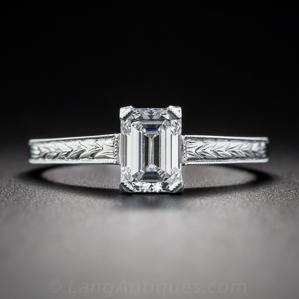.90 Carat Emerald-Cut Diamond Platinum Solitaire Engagement Ring - GIA ...