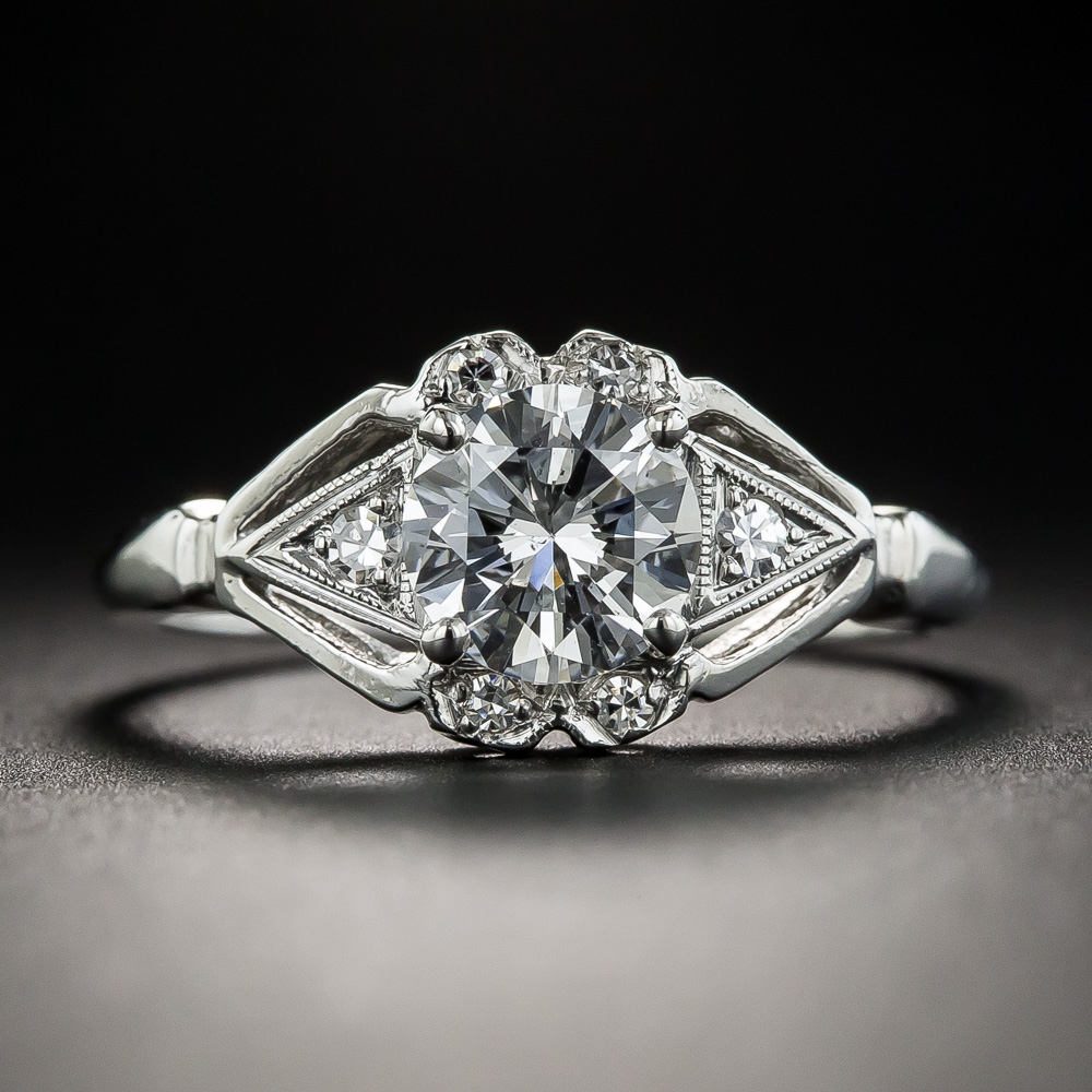 .94 Carat Diamond Platinum Vintage Engagement Ring - GIA D SI2
