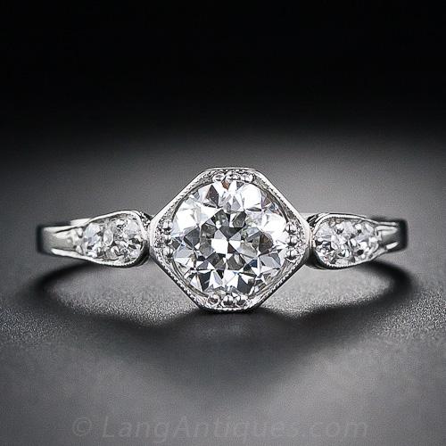.94 Carat Platinum and Diamond Engagement Ring