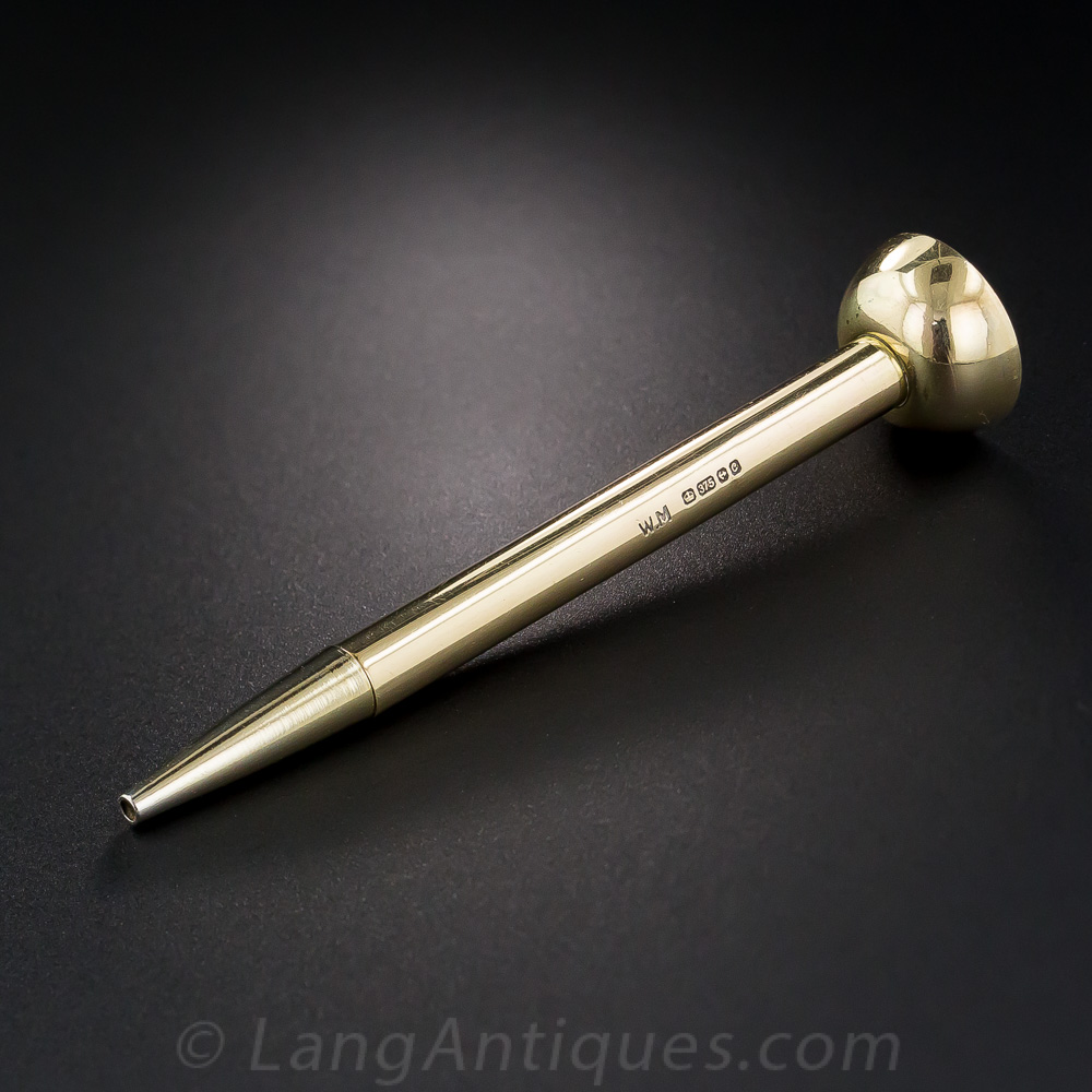 9K Yellow Gold Golf Tee Pencil