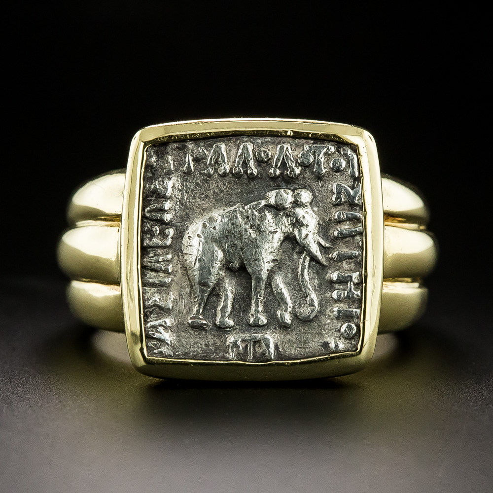 Ancient Elephant Coin Ring