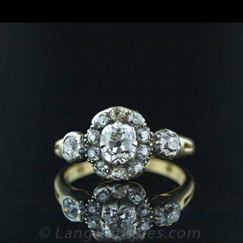 Antique Cushion Cut Diamond Ring