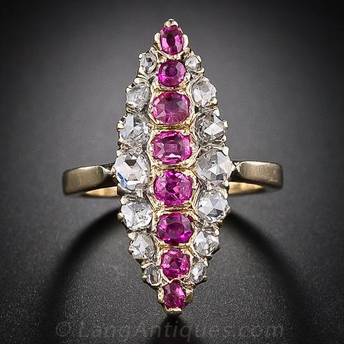 Antique Diamond and Ruby Dinner Ring