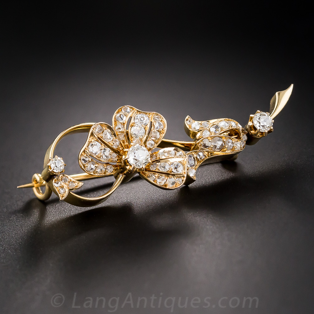 Antique Diamond Flower Pin
