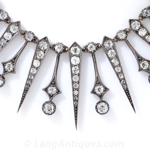 Antique Diamond Fringe Necklace