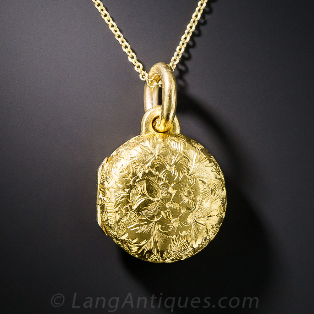 Antique English 15ct Small Round Locket