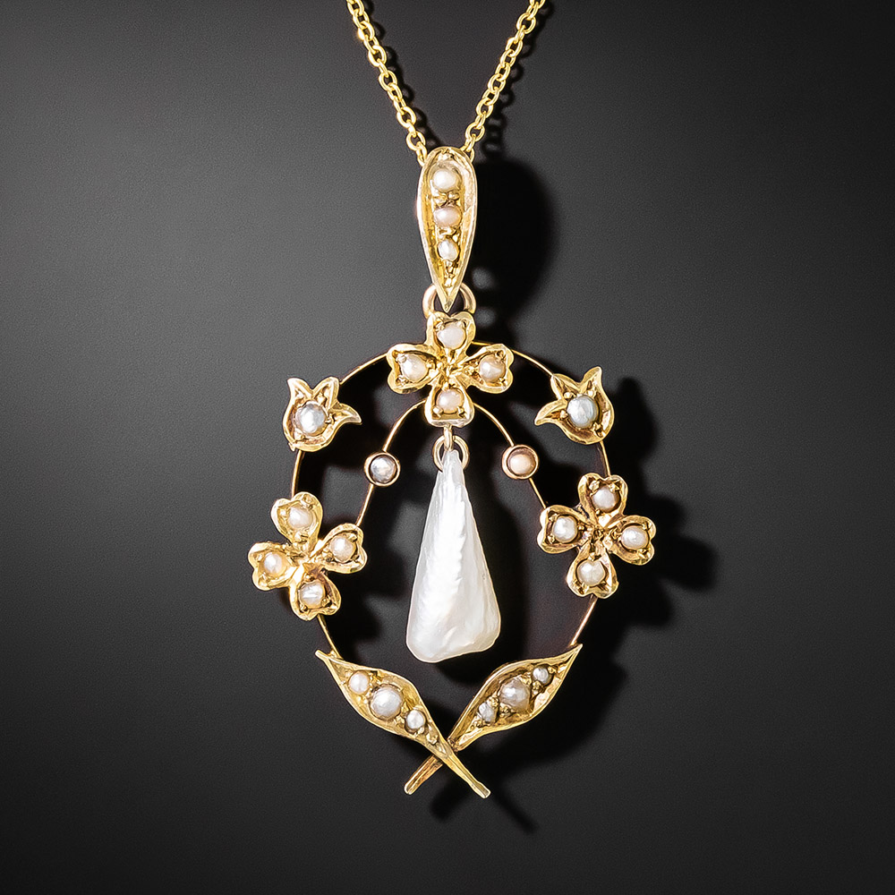 Antique Freshwater Pearl Lavaliere, c.1900