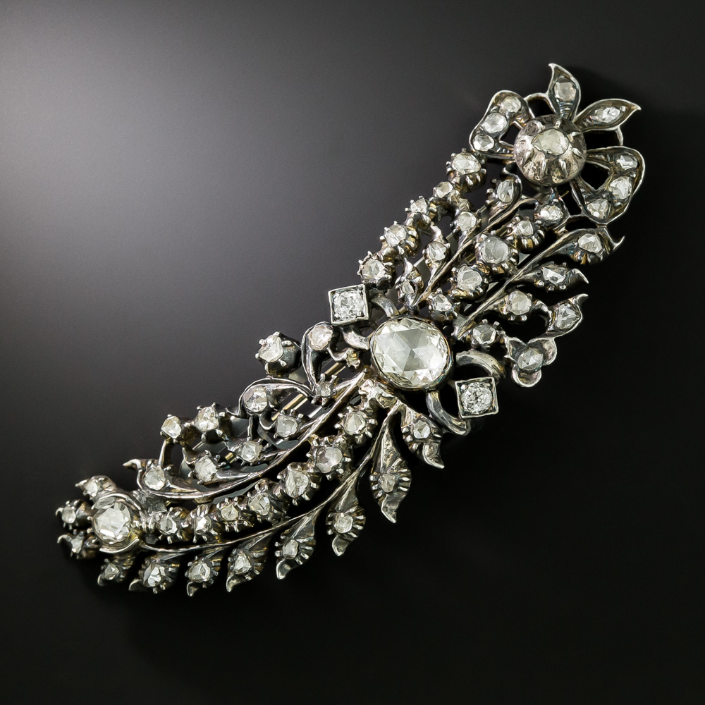 Antique Rose Cut Diamond Barette