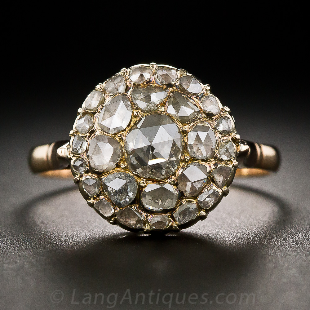 Antique Rose-Cut Diamond Cluster Ring