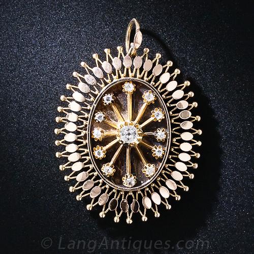 Antique Rose Gold Diamond Locket