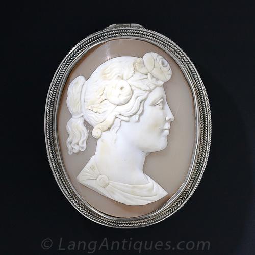 Antique Silver Cameo Box