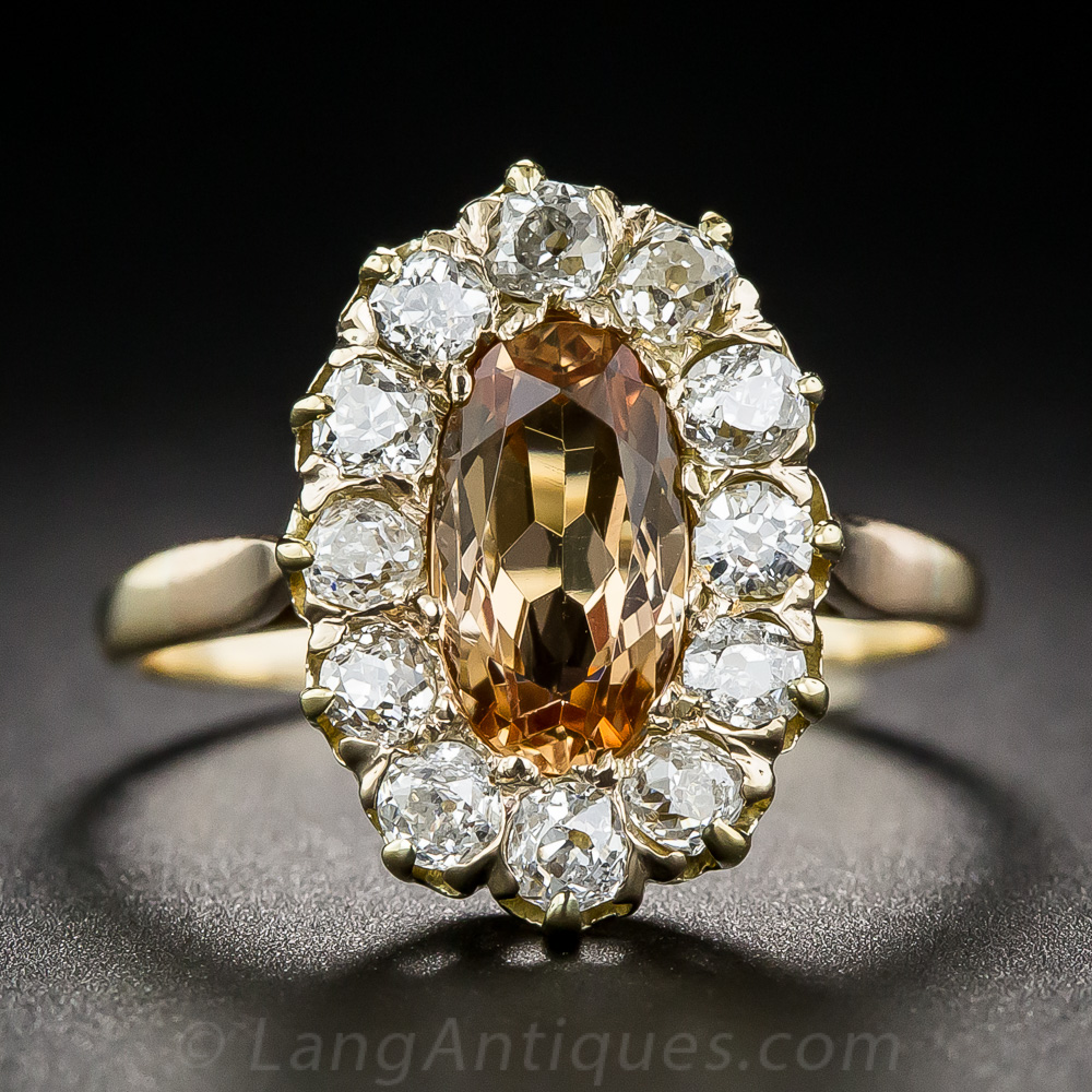 Antique Topaz and Diamond Ring