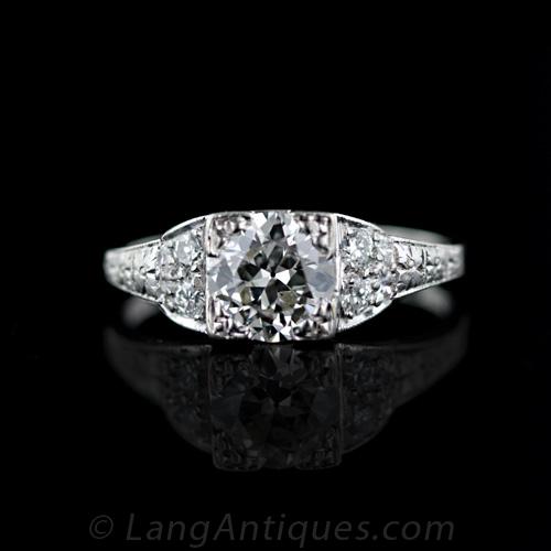 Art Deco 1.10 Carat Diamond Engagement Ring