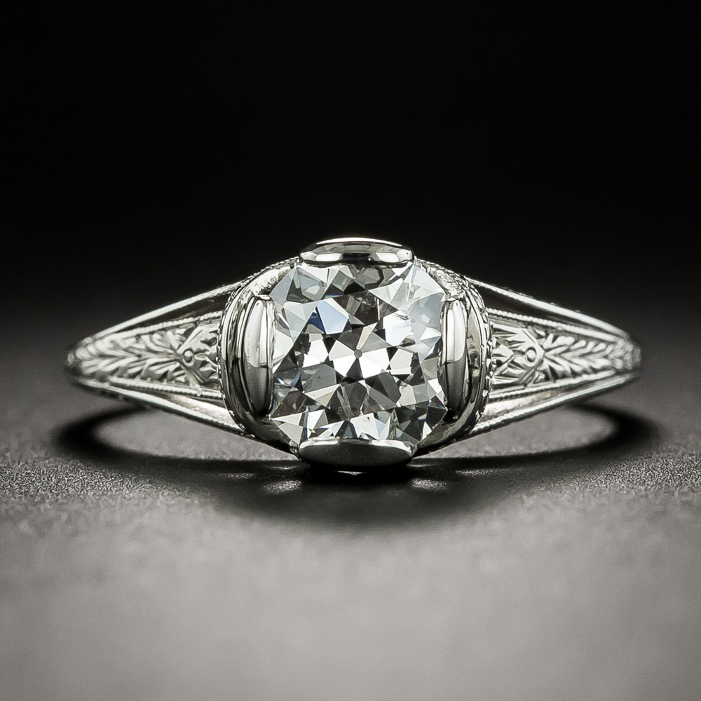 Art Deco 1.10 Carat Diamond Solitaire Engagement Ring - GIA F SI2