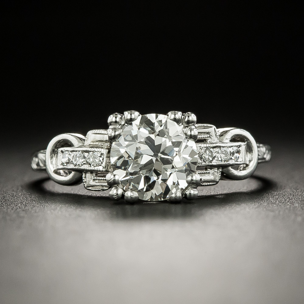Art Deco 1.21 Carat Diamond Engagement Ring - GIA J SI2