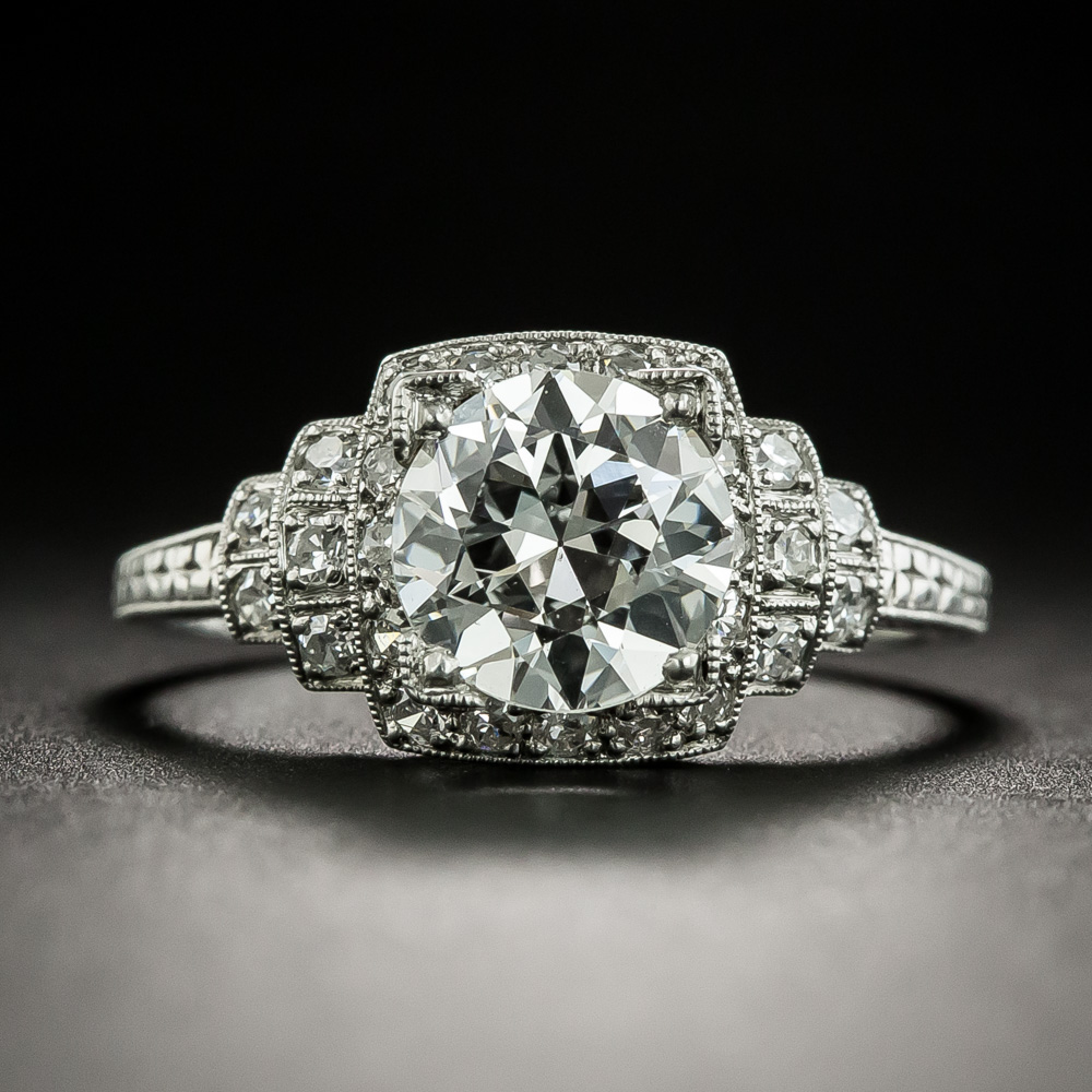 Art Deco 1.58 Carat Diamond Engagement Ring - GIA H VS2