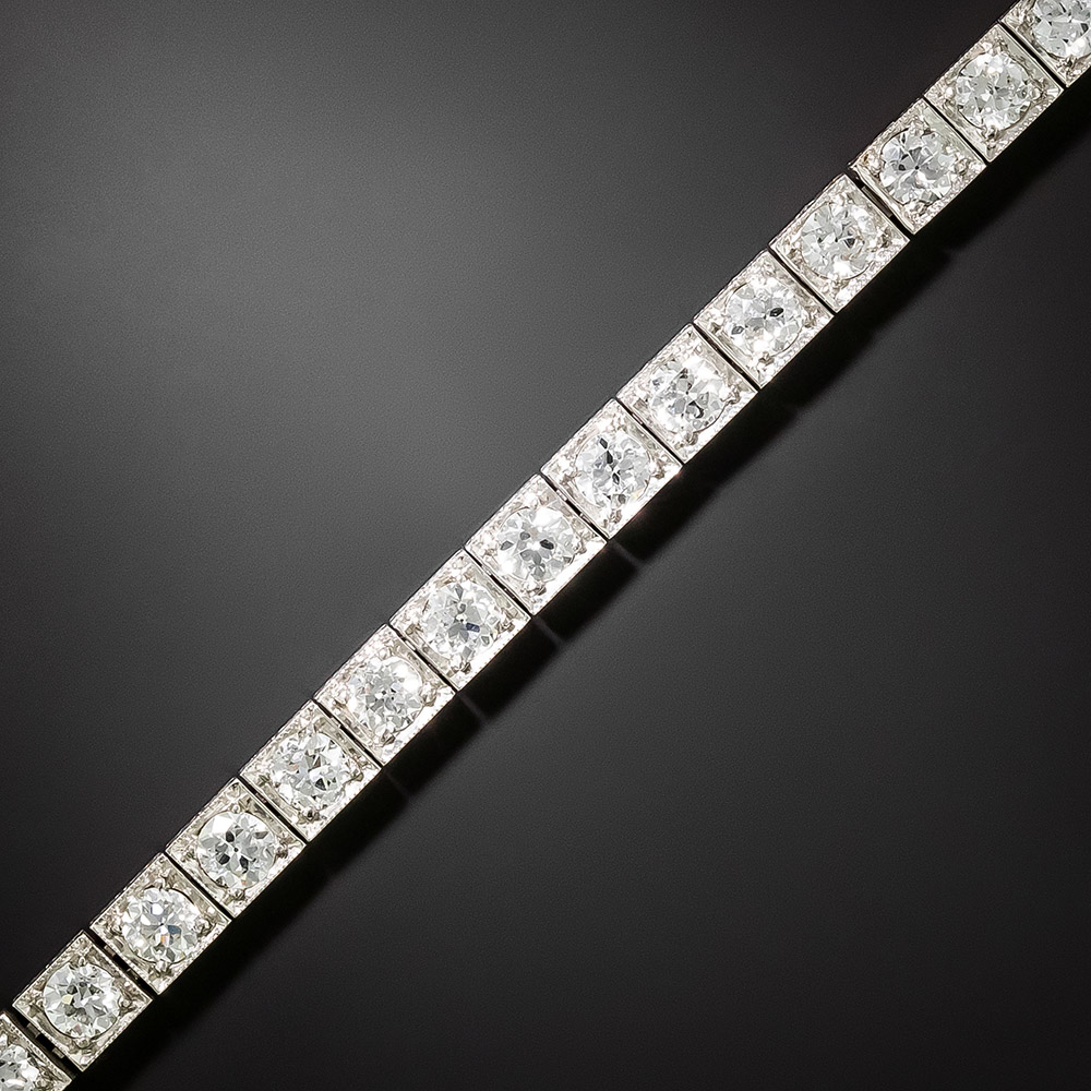 Art Deco 6.00 Carat Diamond Line Bracelet