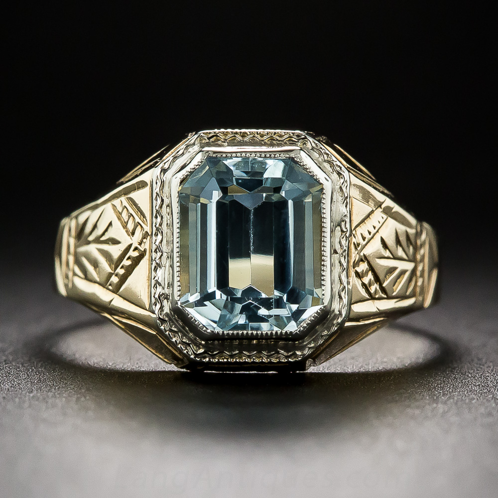 Art Deco Aquamarine Ring