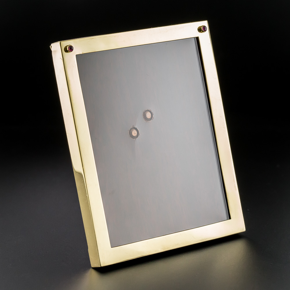 Art Deco Cartier Gold Frame With Cabochon Rubies