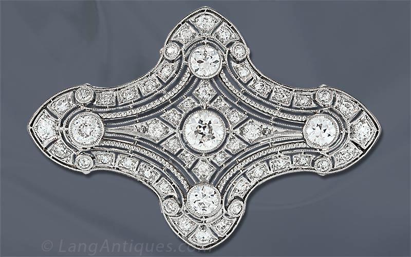Art Deco Cruciform Diamond Pin